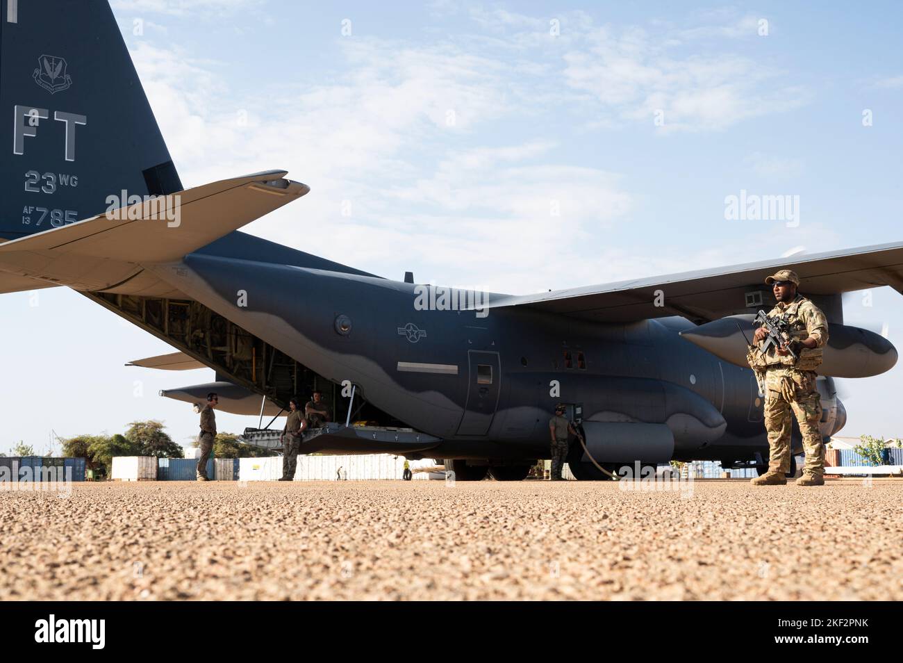 A U.S. Army infantryman assigned to Task Force WolfHound pulls security ...