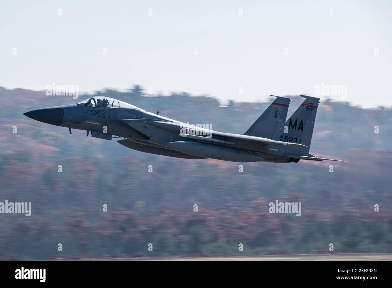 F-15C Eagles take off as part of a training exercise Nov. 4, 2022, at ...
