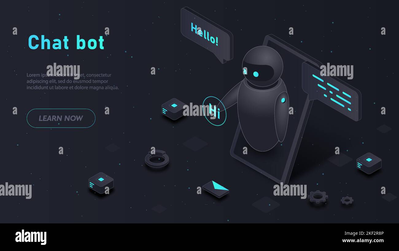 Chat bot robot say hi Stock Vector Image & Art - Alamy