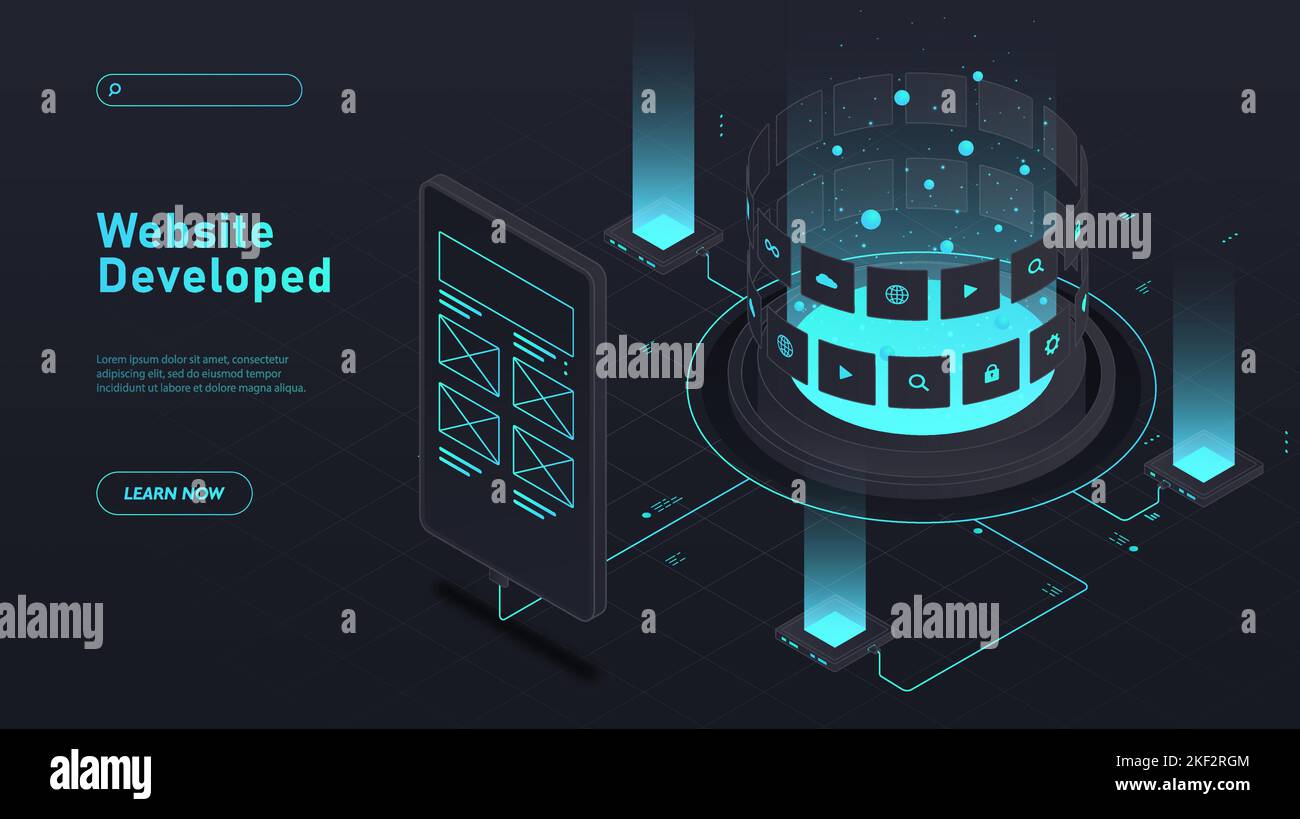 Developed website concept Stock Vector Image & Art - Alamy