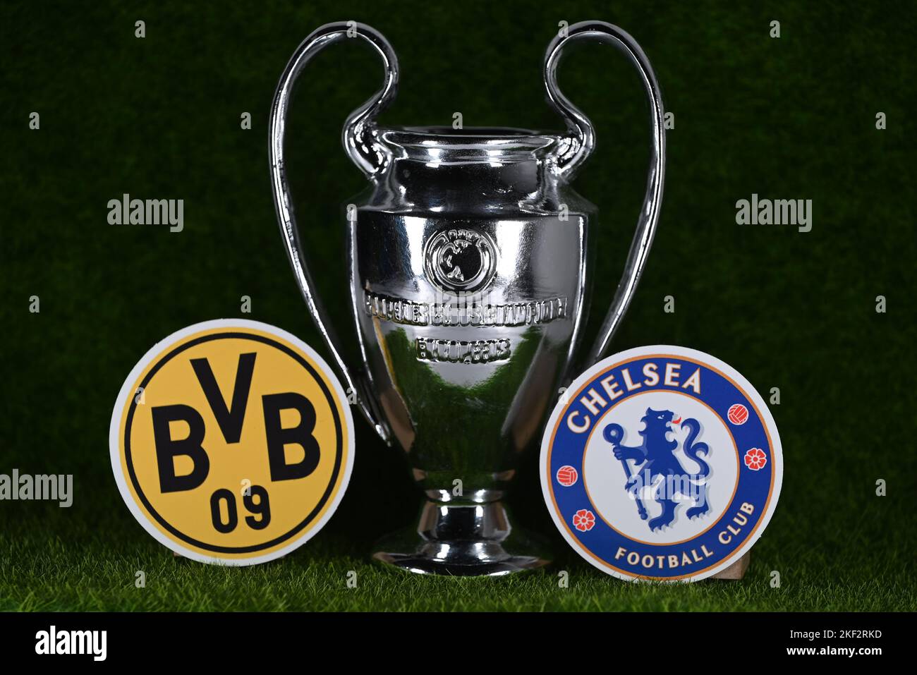 November 16, 2022, Istanbul, Turkey. Emblems of football clubs Borussia ...
