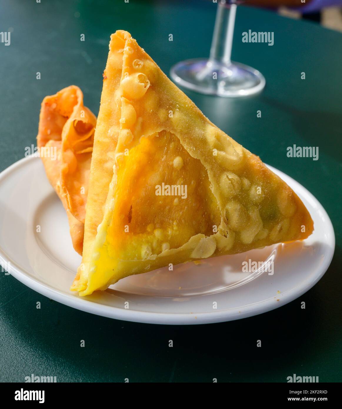 Traditional Middle East snack fried stuffed samosa pie with vegetables ...