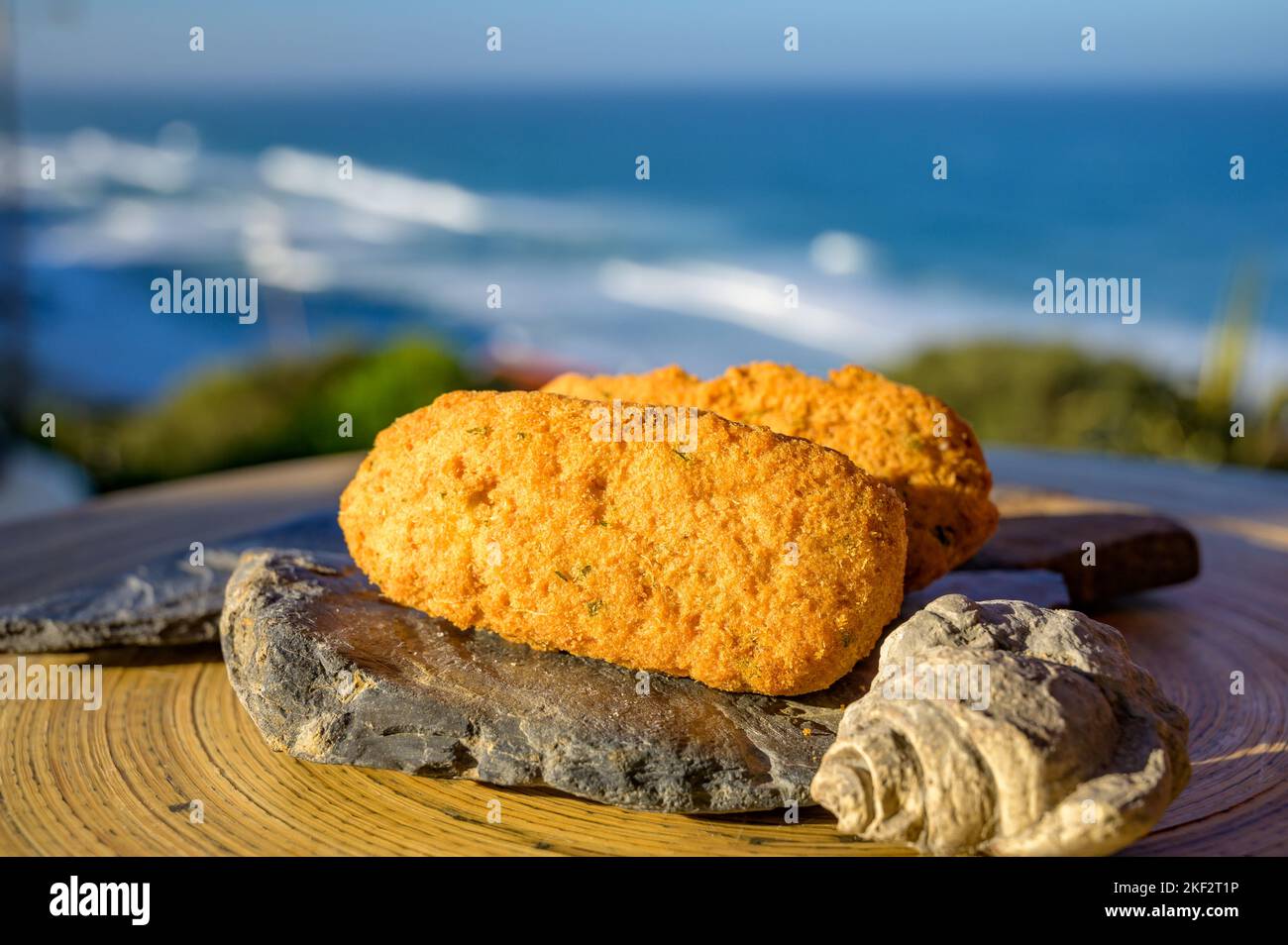 Codfish croquette pastais de bacalhau, traditional portuguese snack ...