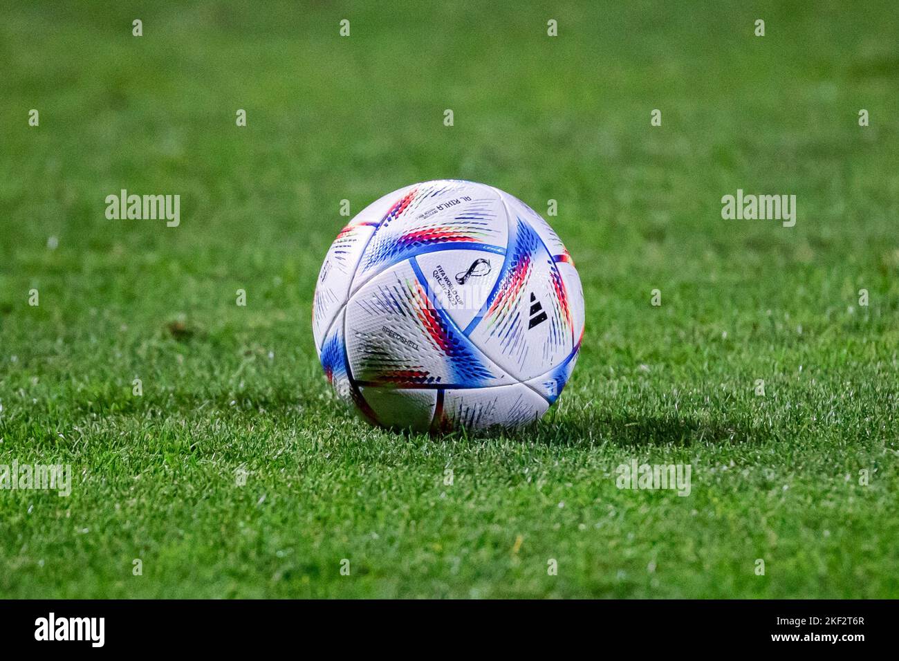 A view of the Al Rihla ball (official ball of the FIFA World Cup 2022 ...