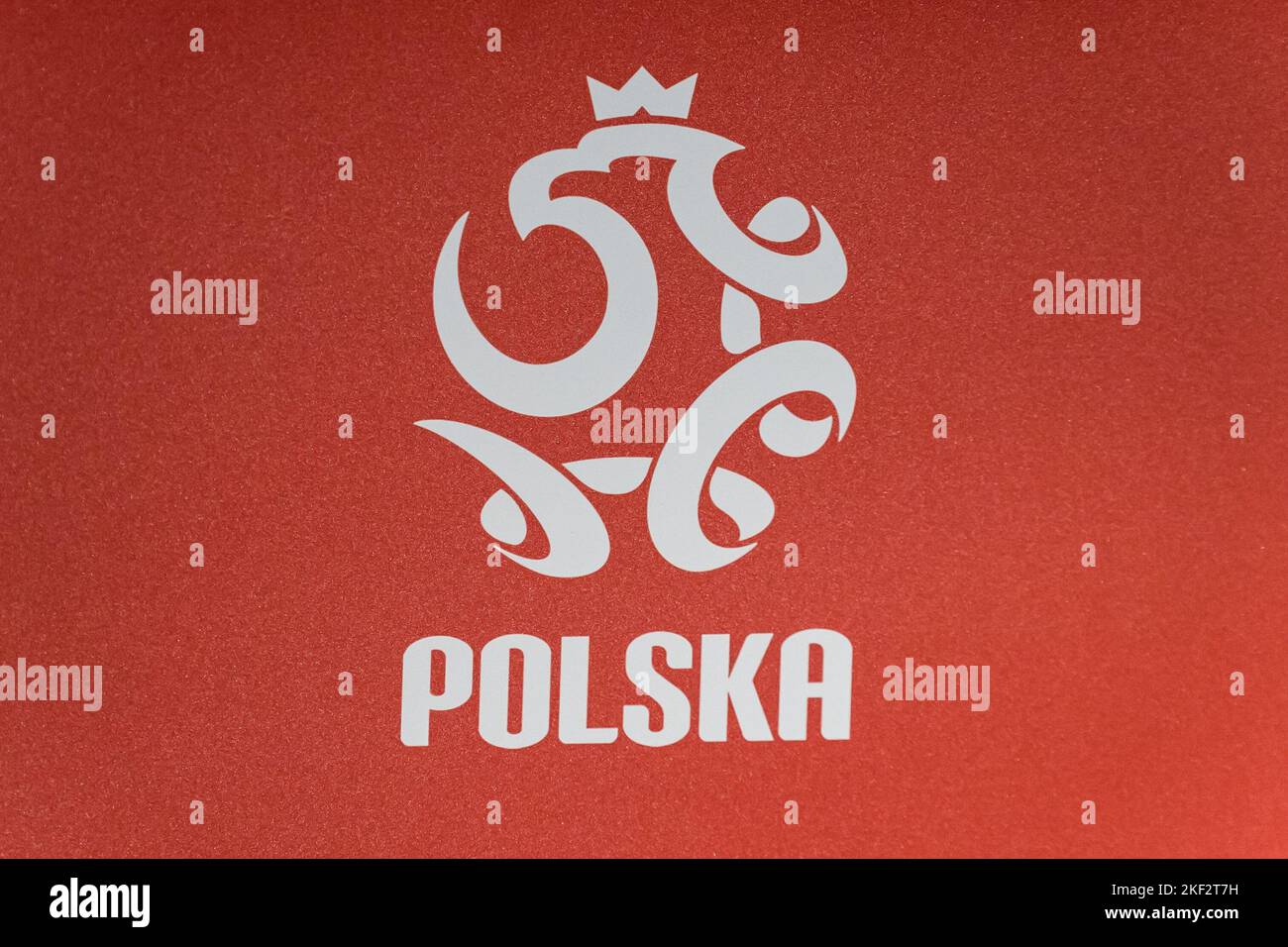 A view of the official logo of Polish Football Association seen during ...