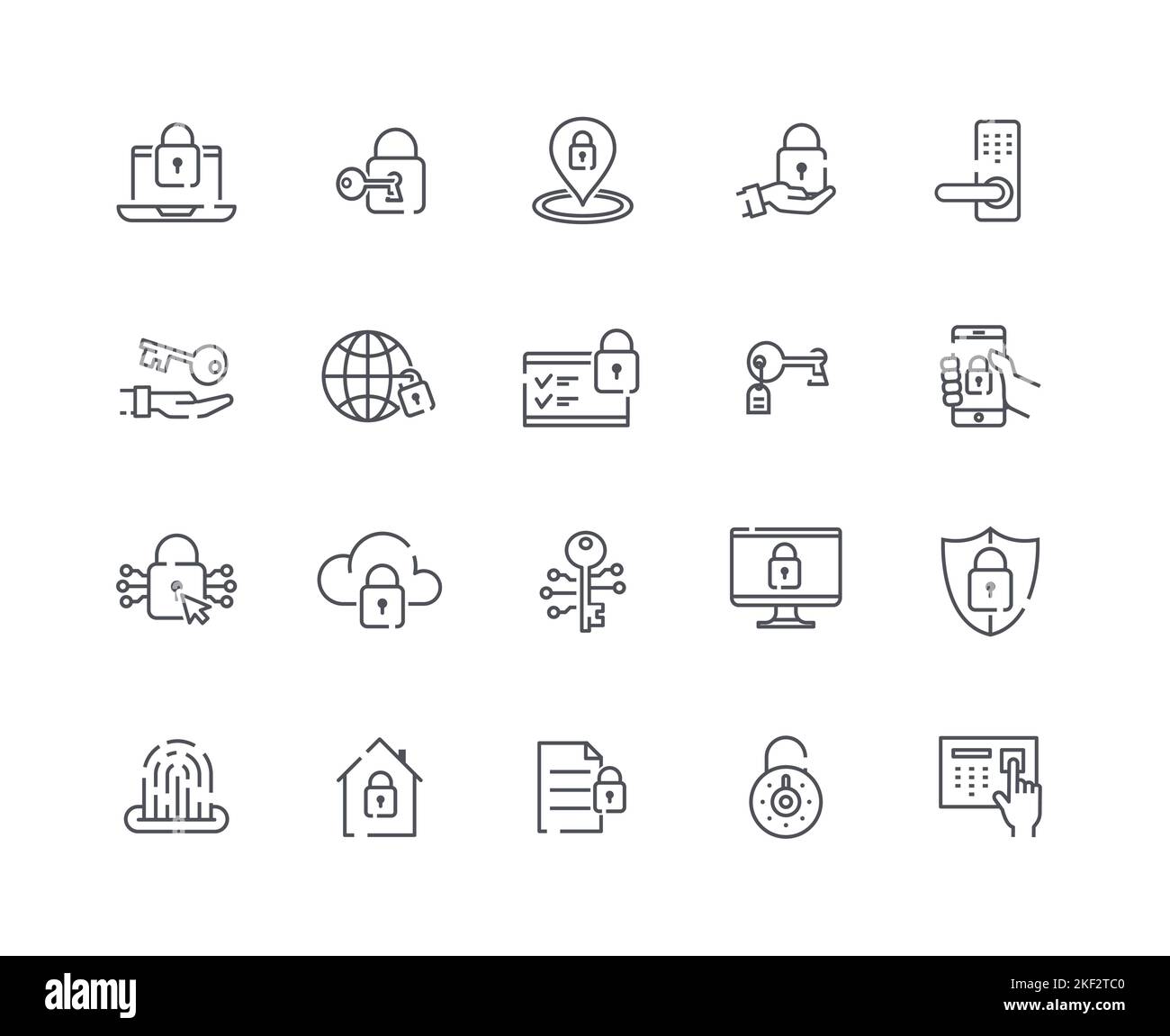 Keys and locks icons set Stock Vector Image & Art - Alamy