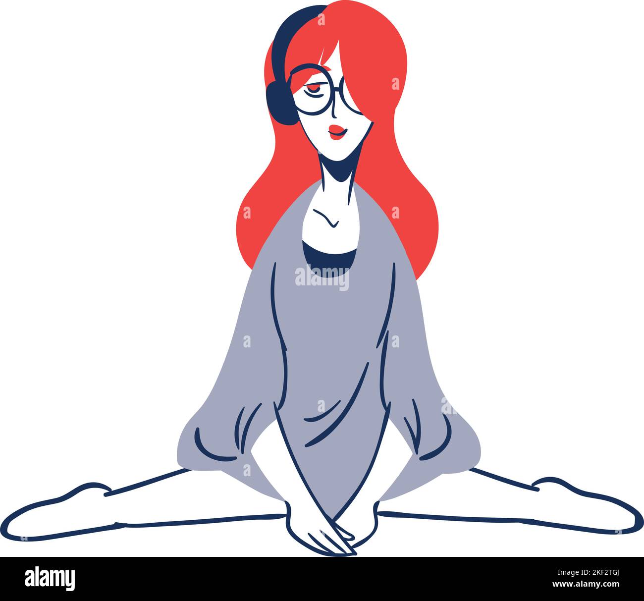 woman chilling listening music Stock Vector Image & Art - Alamy