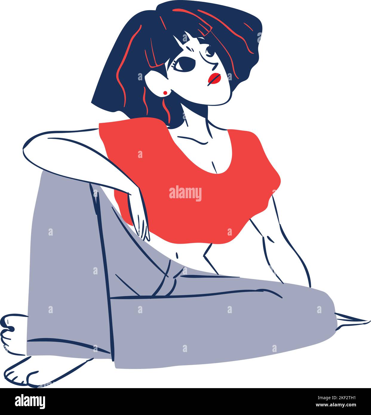 woman sitting and chilling Stock Vector Image & Art - Alamy