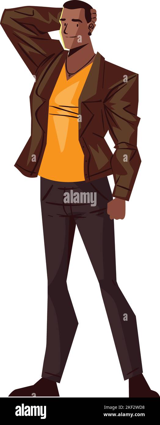 Face african american man standing Stock Vector Images - Alamy