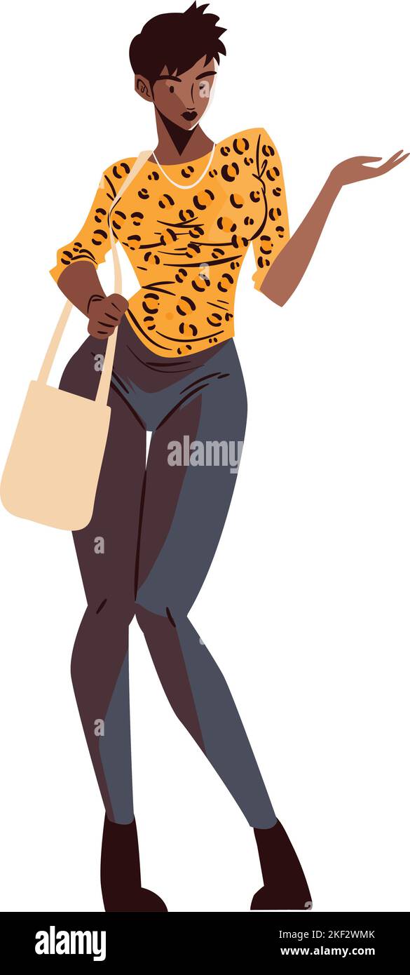 Happy ethnic african american female Stock Vector Images - Alamy