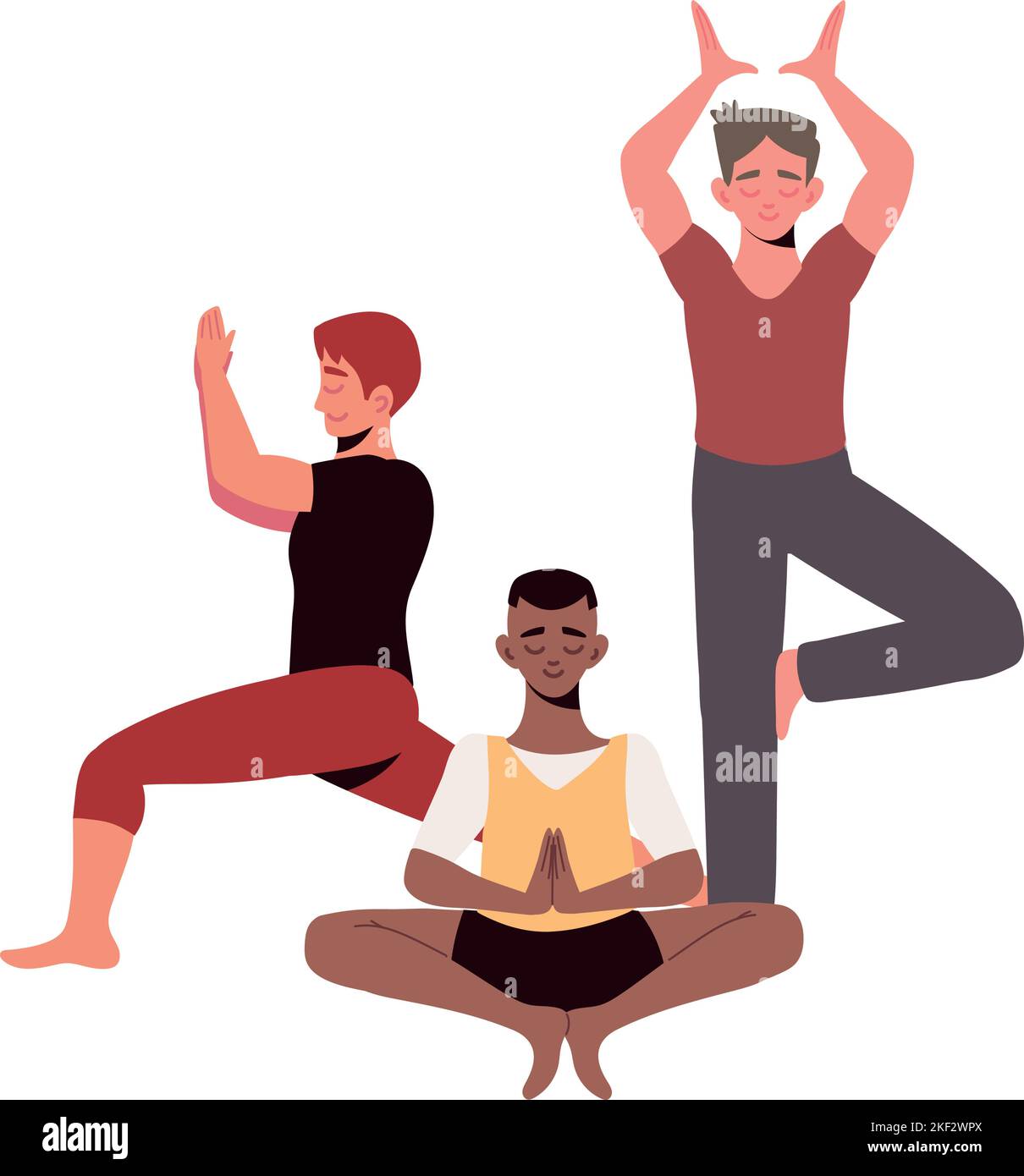 Group Men Making Yoga Stock Vector Image And Art Alamy 8682
