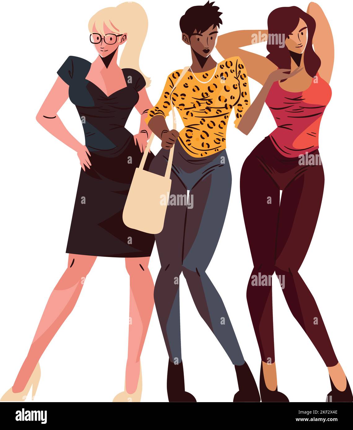 Diverse young woman characters Cut Out Stock Images & Pictures - Alamy