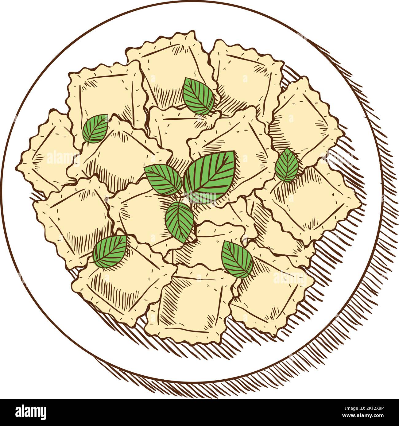 Ravioli pasta appetizer Stock Vector Images - Alamy