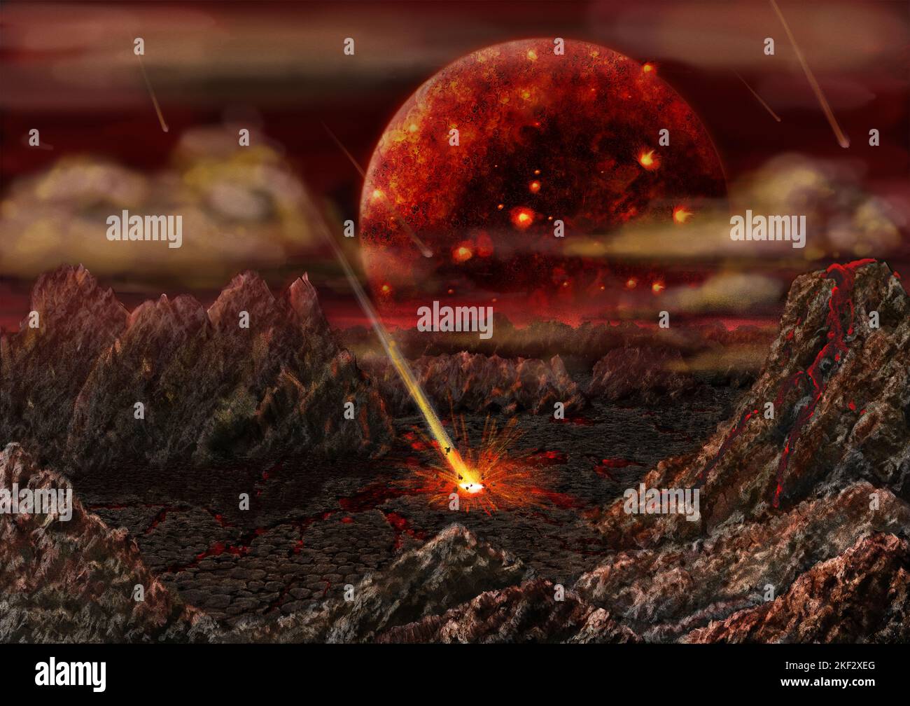 Surface of early Earth, illustration Stock Photo - Alamy