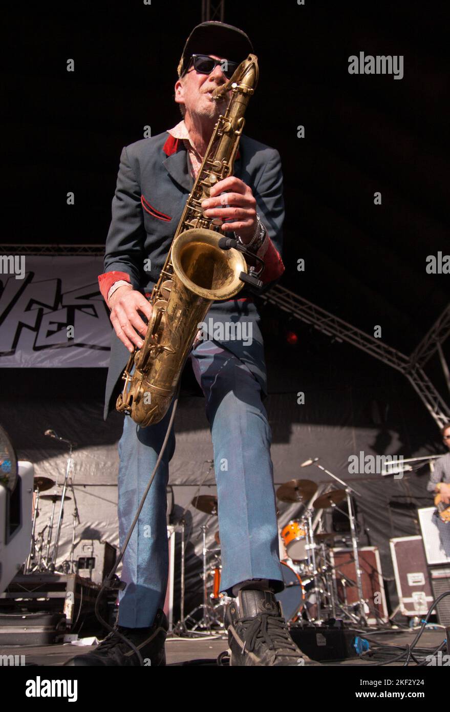 Nik Turner performing with Space Ritual at Weyfest, 2011 Stock Photo ...