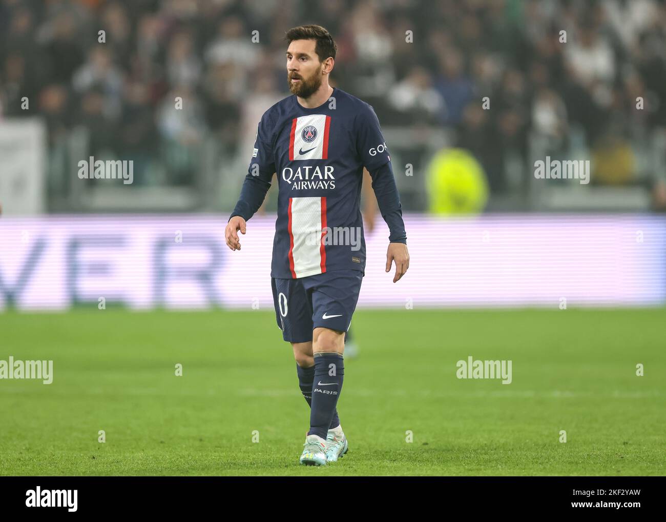Turin, Italy, 2nd November 2022. Lionel Messi of PSG looks on during ...