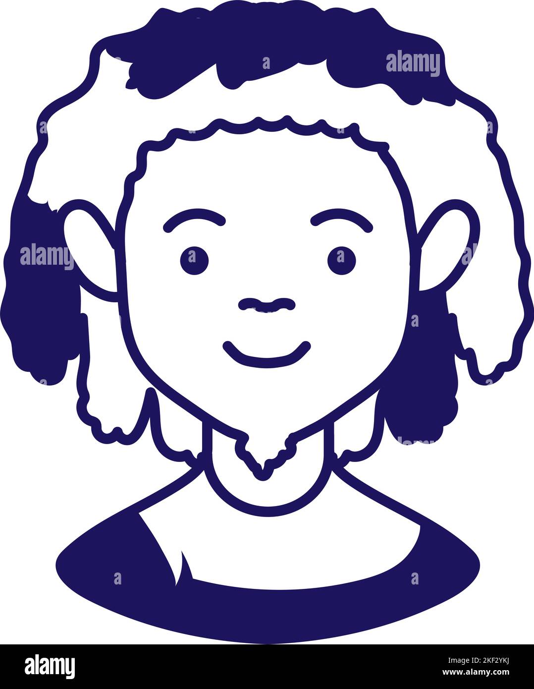 man with curly hair line style Stock Vector Image & Art - Alamy