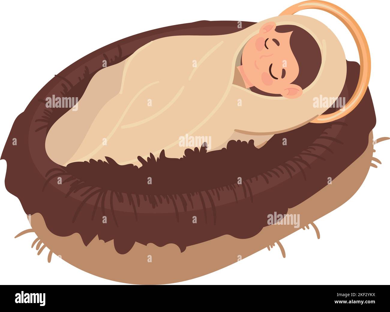 baby Jesus in cradle Stock Vector Image & Art - Alamy