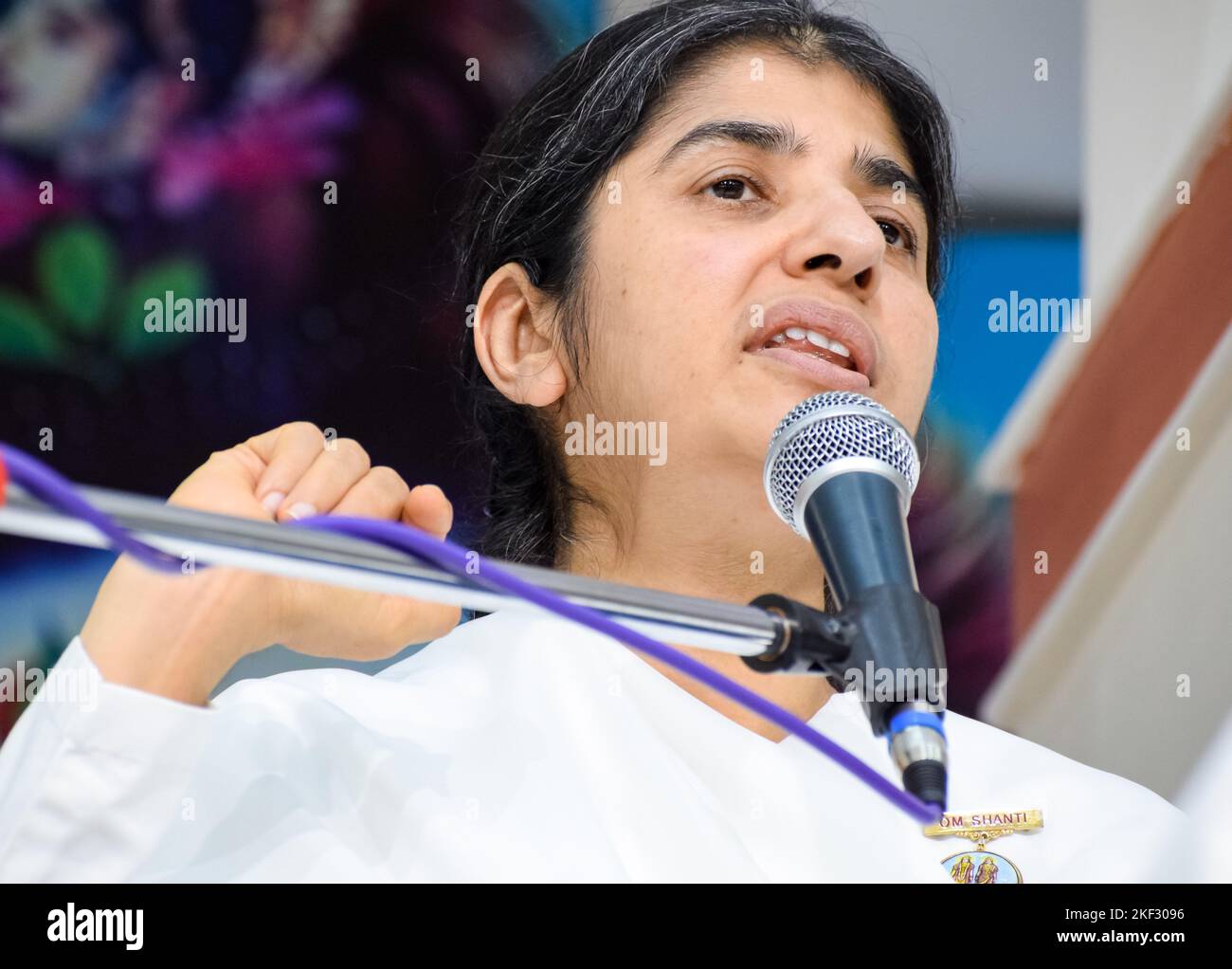 New Delhi, India, October 16 2022 – BK Shivani during meditation ...