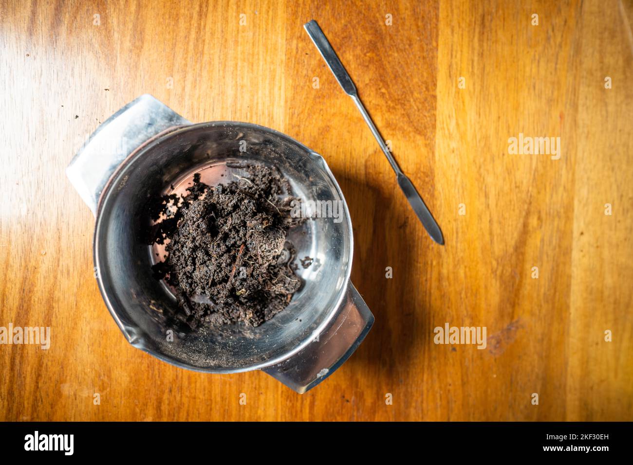working in a soil lab iwth soil samples testing a soil test in ...