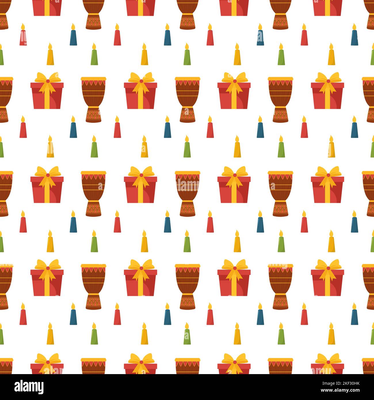 Set of Happy Kwanzaa Holiday African Seamless Pattern Design with ...