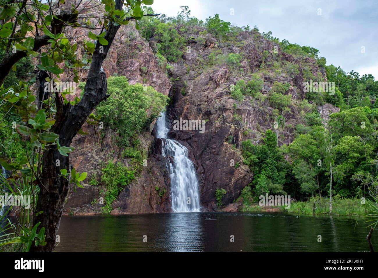 Wangi Falls is a segmented waterfall into a plunge pool on the Wangi ...