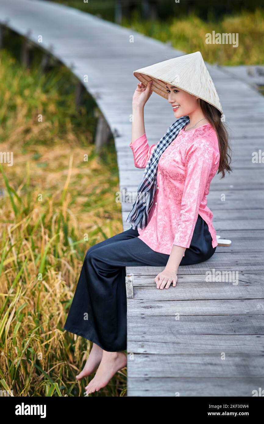 Sa Dec city, Vietnam: portrait of a girl in the Southwest region of ...