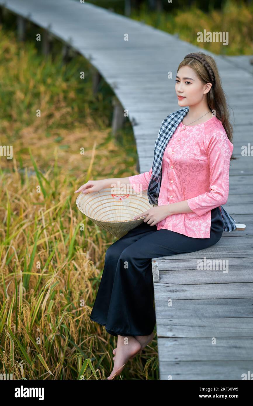 Sa Dec city, Vietnam: portrait of a girl in the Southwest region of ...