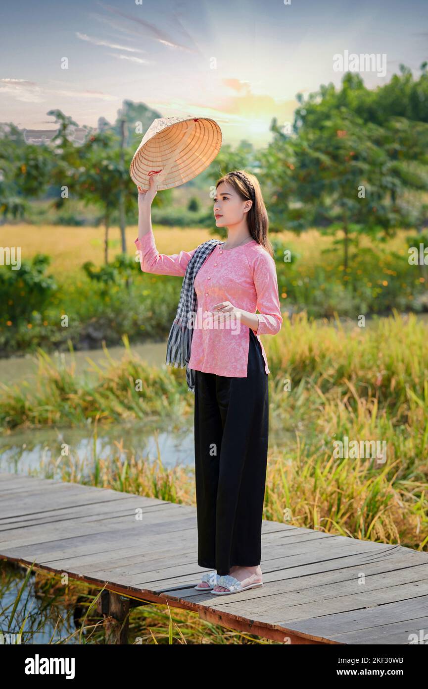 Sa Dec city, Vietnam: portrait of a girl in the Southwest region of ...