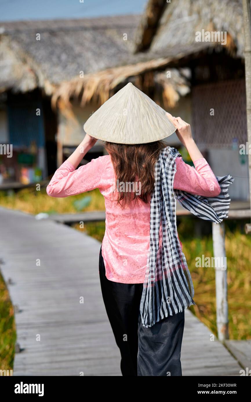 Sa Dec city, Vietnam: portrait of a girl in the Southwest region of ...