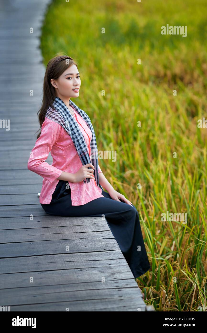Sa Dec city, Vietnam: portrait of a girl in the Southwest region of ...