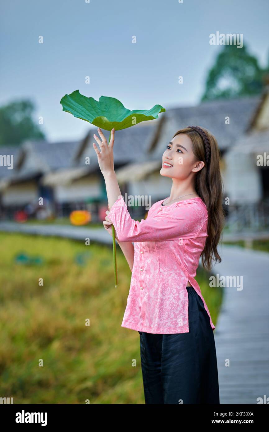 Sa Dec city, Vietnam: portrait of a girl in the Southwest region of ...