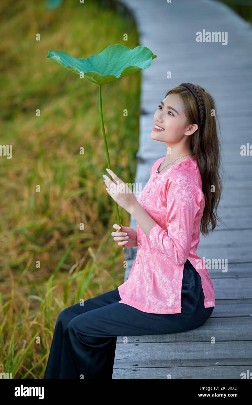 Sa Dec city, Vietnam: portrait of a girl in the Southwest region of ...