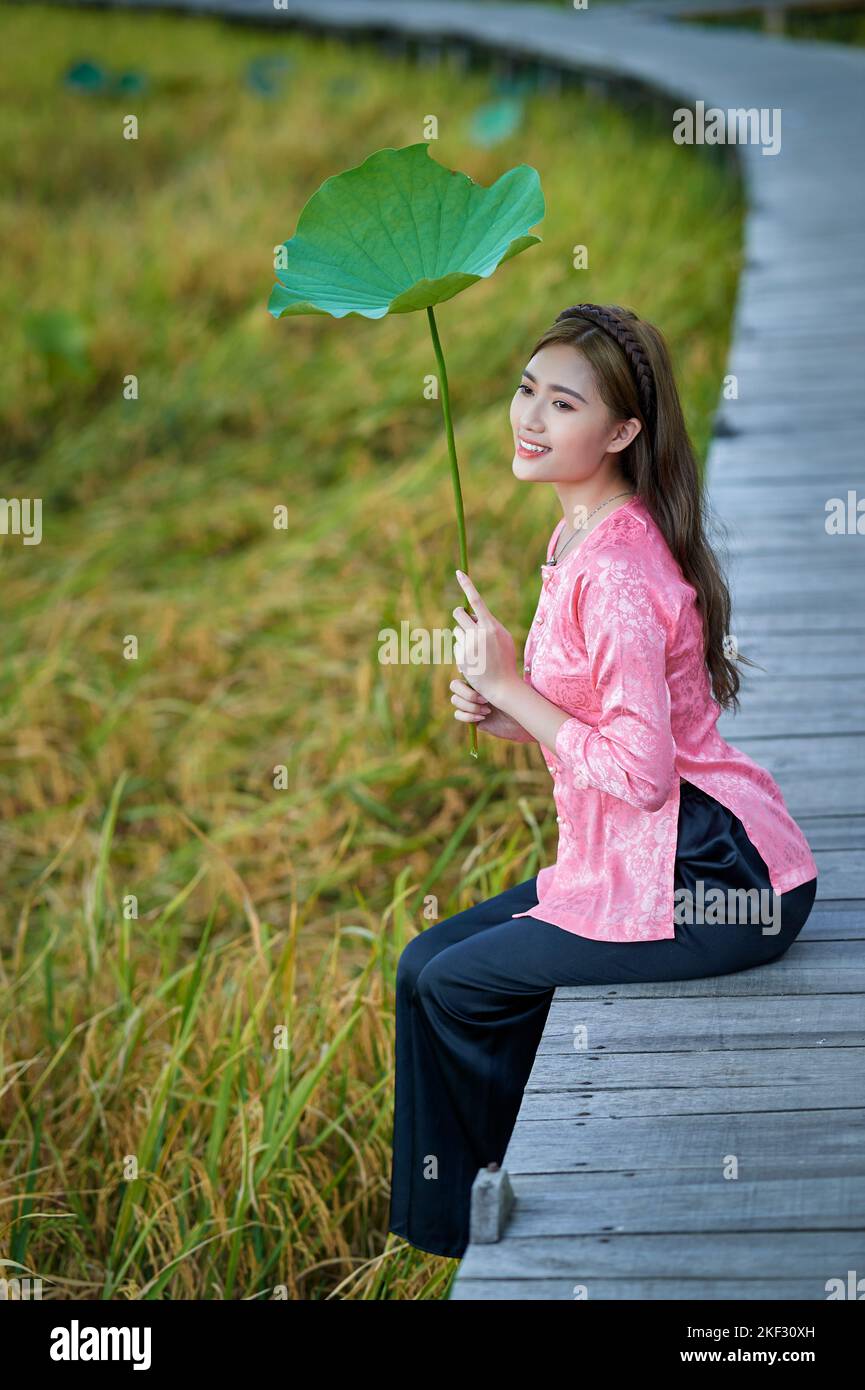 Sa Dec city, Vietnam: portrait of a girl in the Southwest region of ...