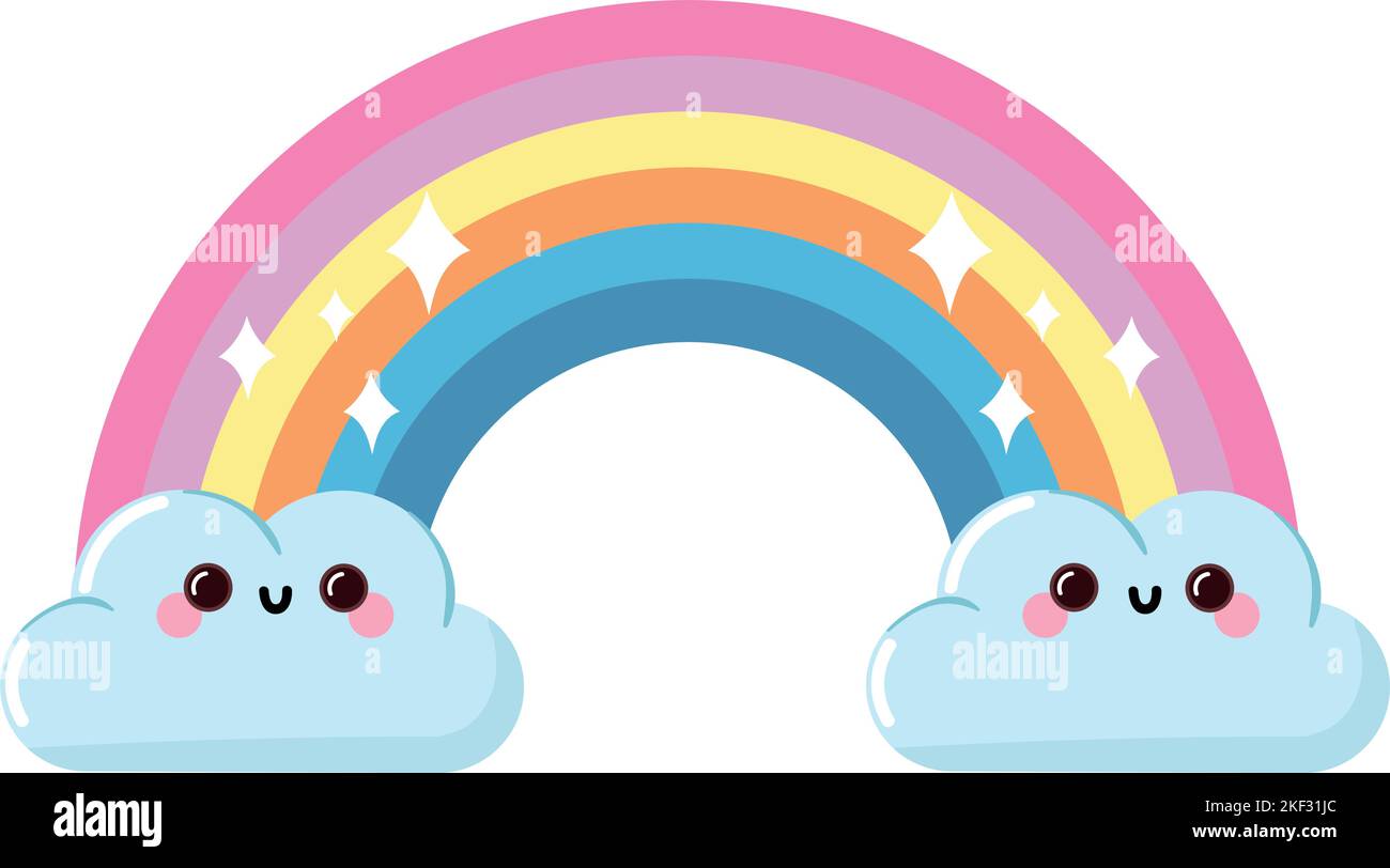 rainbow kawaii weather Stock Vector Image & Art - Alamy