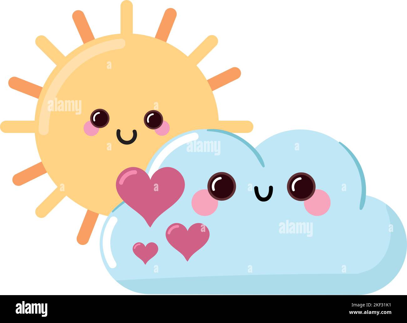 sun and cloud kawaii weather Stock Vector Image & Art - Alamy
