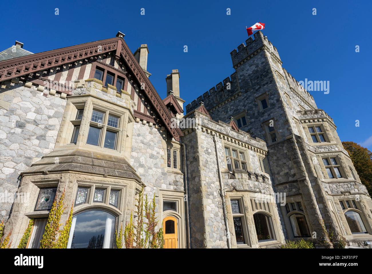 Hatley Castle at Hatley Park National Historic Site in Colwood, British ...