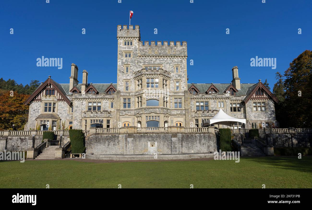 Hatley Castle at Hatley Park National Historic Site in Colwood, British ...
