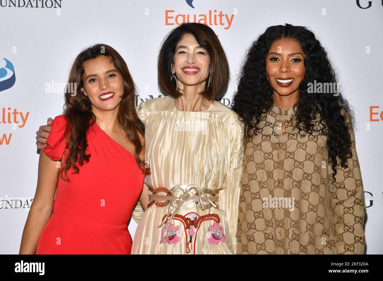 (L-R) Brisa De Angulo, Yasmeen Hassan and Jaha Dukure attend the ...