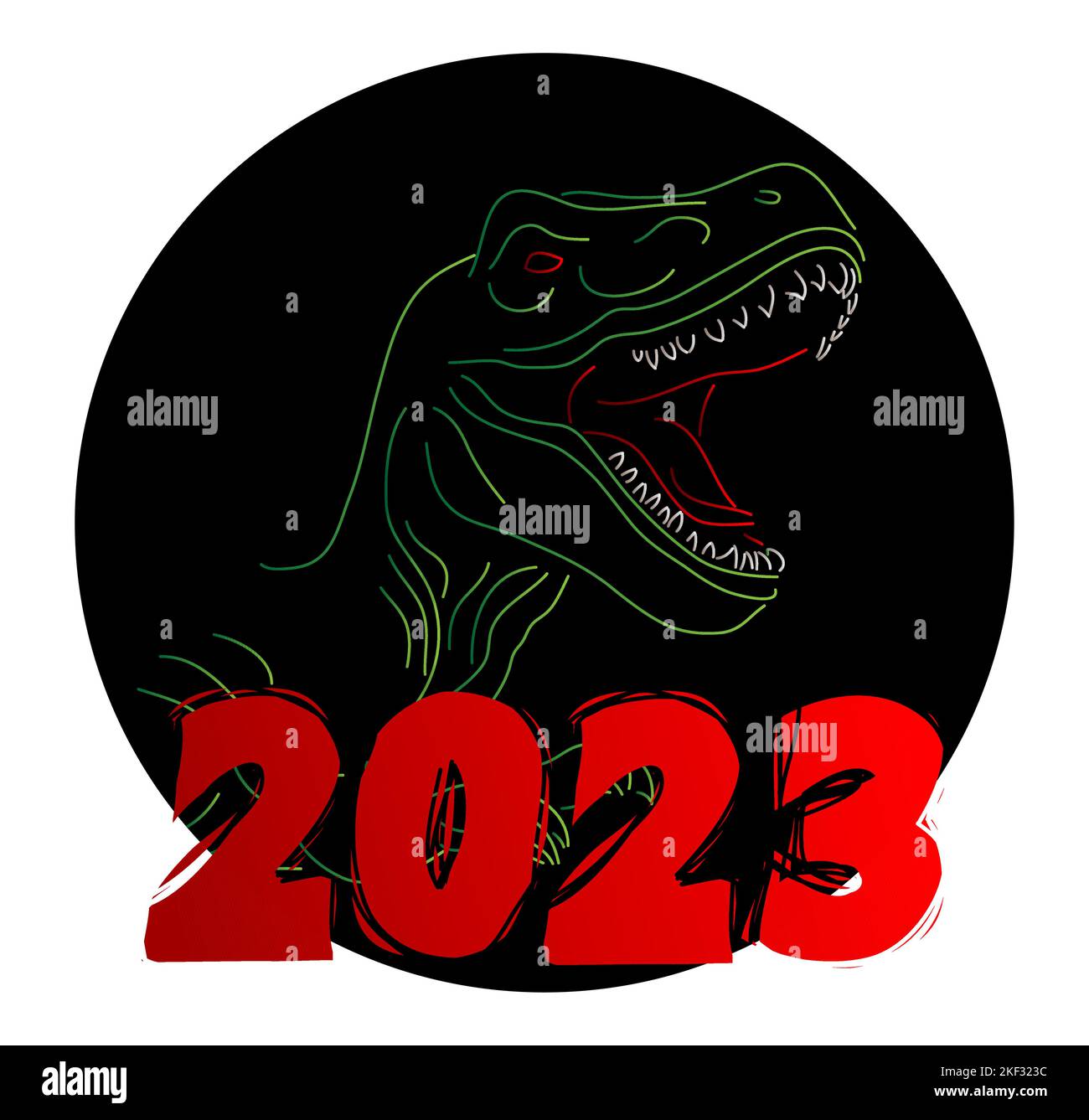 Dinosaur with speech bubble saying number 2023 Stock Vector Image & Art ...