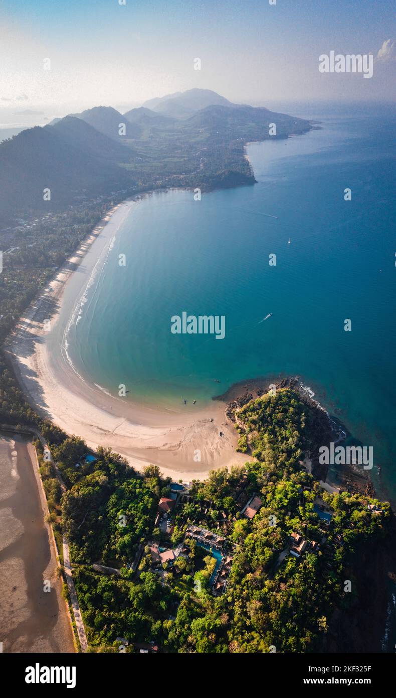 Aerial view of Laem Kho Kwang Beach in Koh Lanta, Krabi, Thailand Stock ...