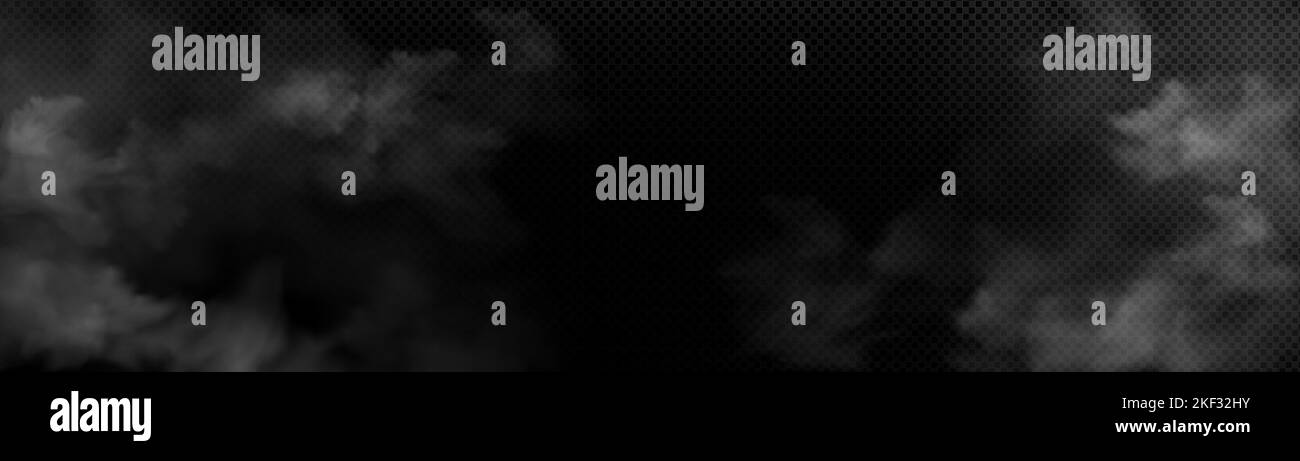 Grey clouds of smoke or fog png on transparent background. Realistic ...