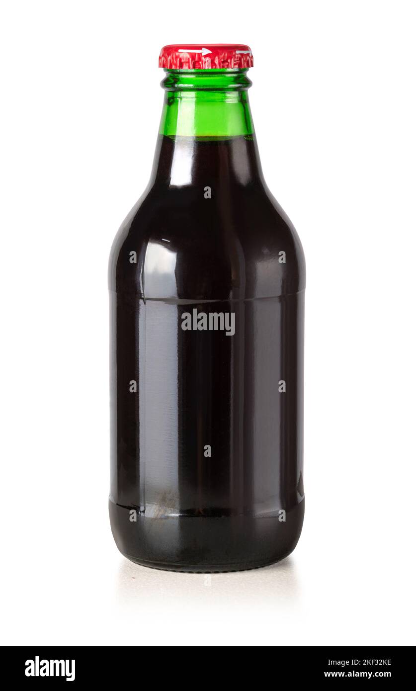 A green glass bottle template, isolated on a white background. Alcohol ...