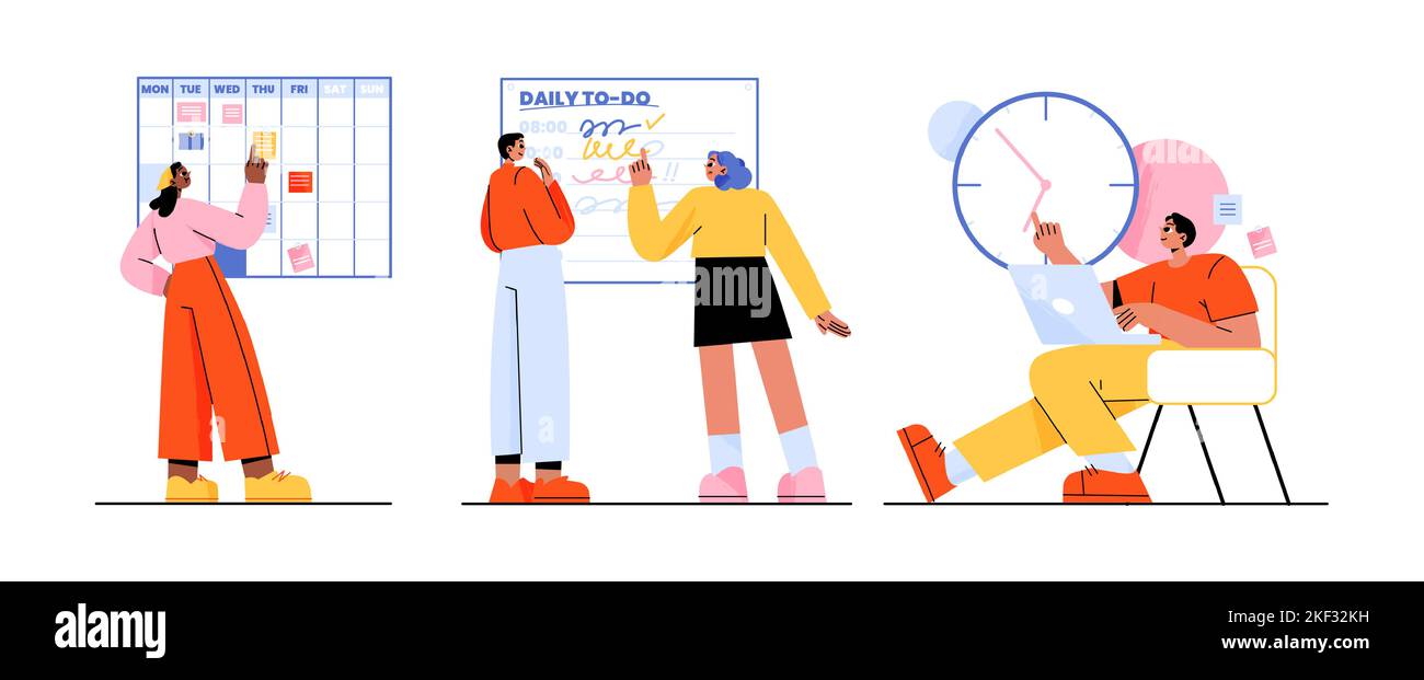 Time management, planning, tasks schedule business concept with people ... Time management, planning, tasks schedule business concept with people ...