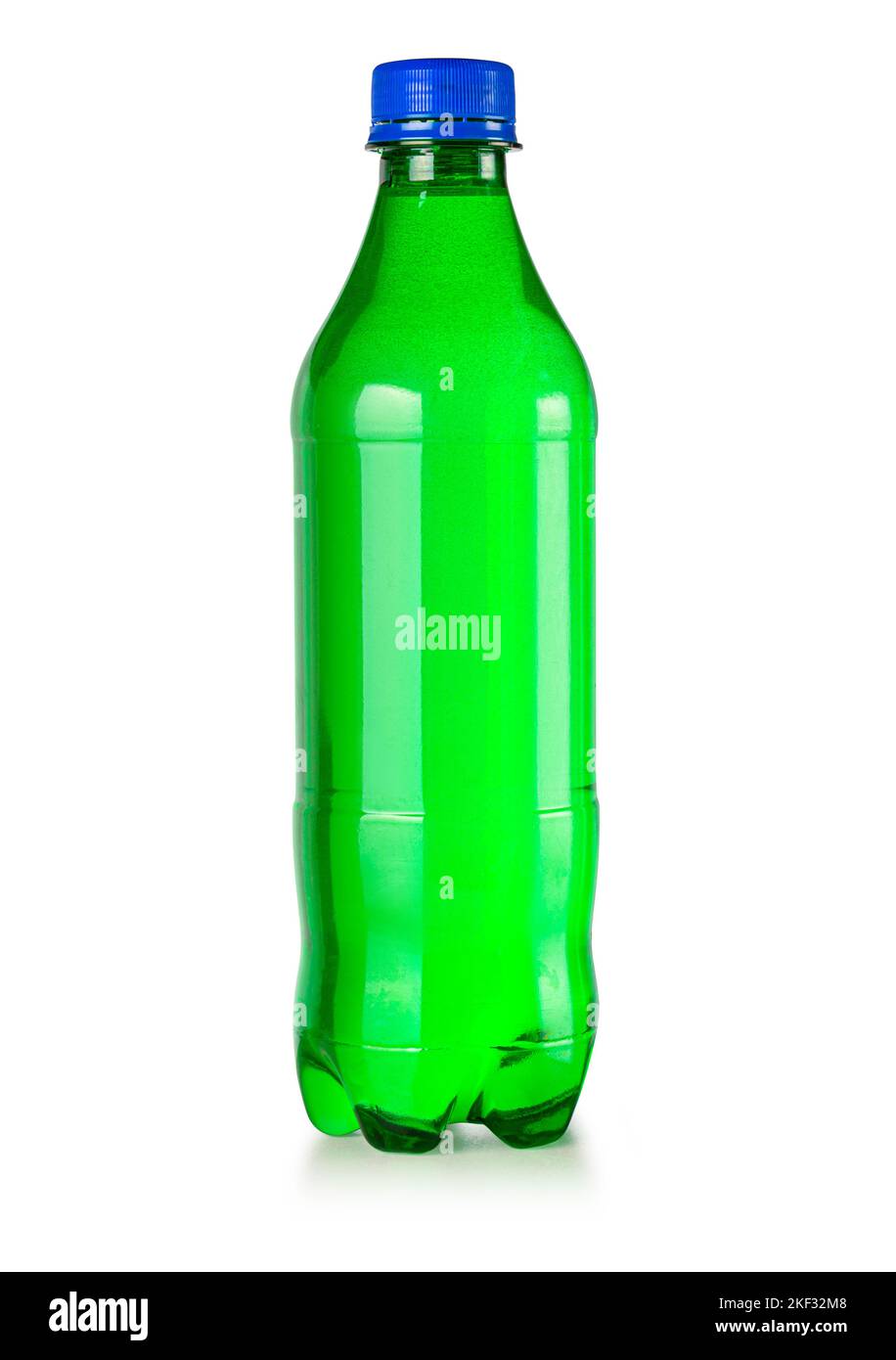 green plastic water bottle isolated on white background with clipping ...