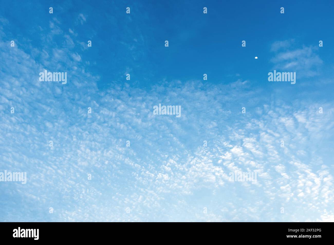 Half moon in sky in daytime with wispy clouds environment atmosphere ...