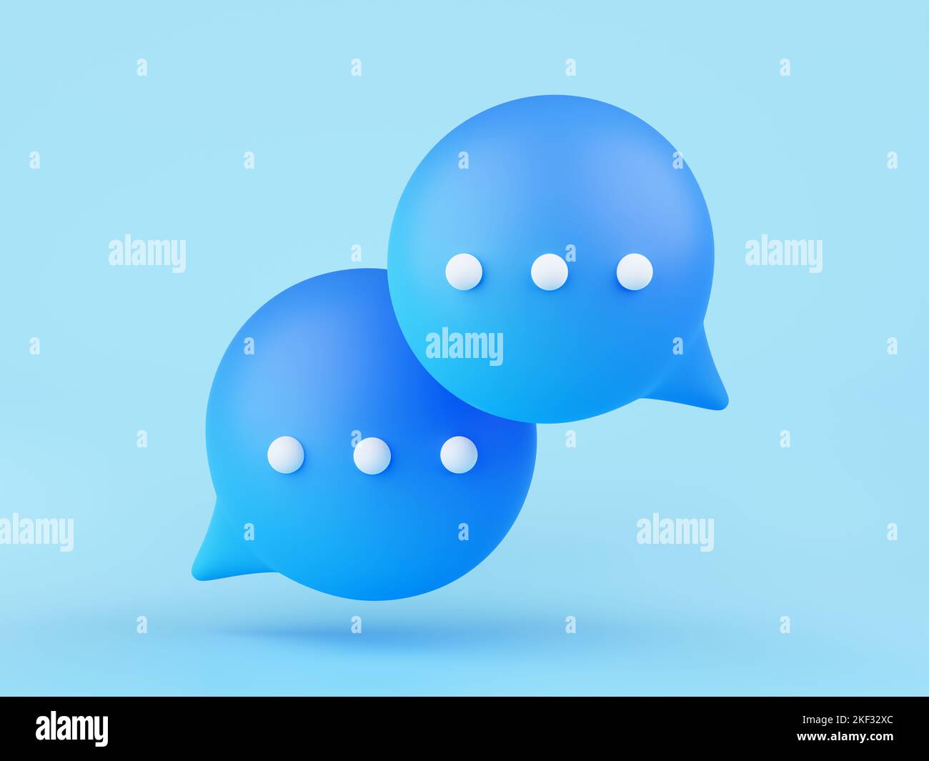 3d render talk, chat bubbles, comment or communicate icon. Isolated ...