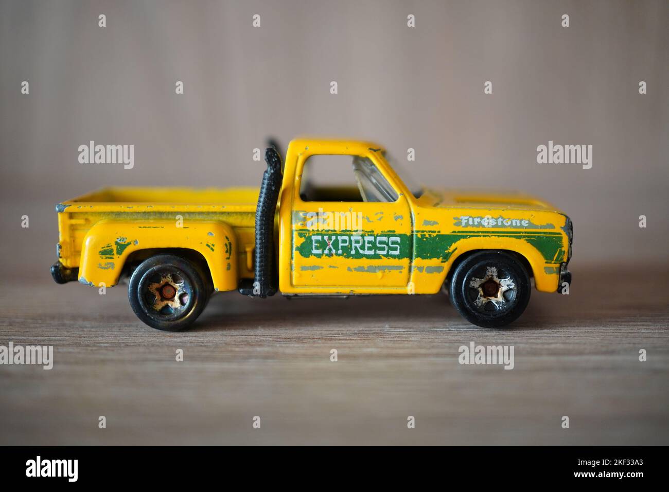 A Mattel Hot Wheels yellow Chrysler toy model pick up truck from the ...