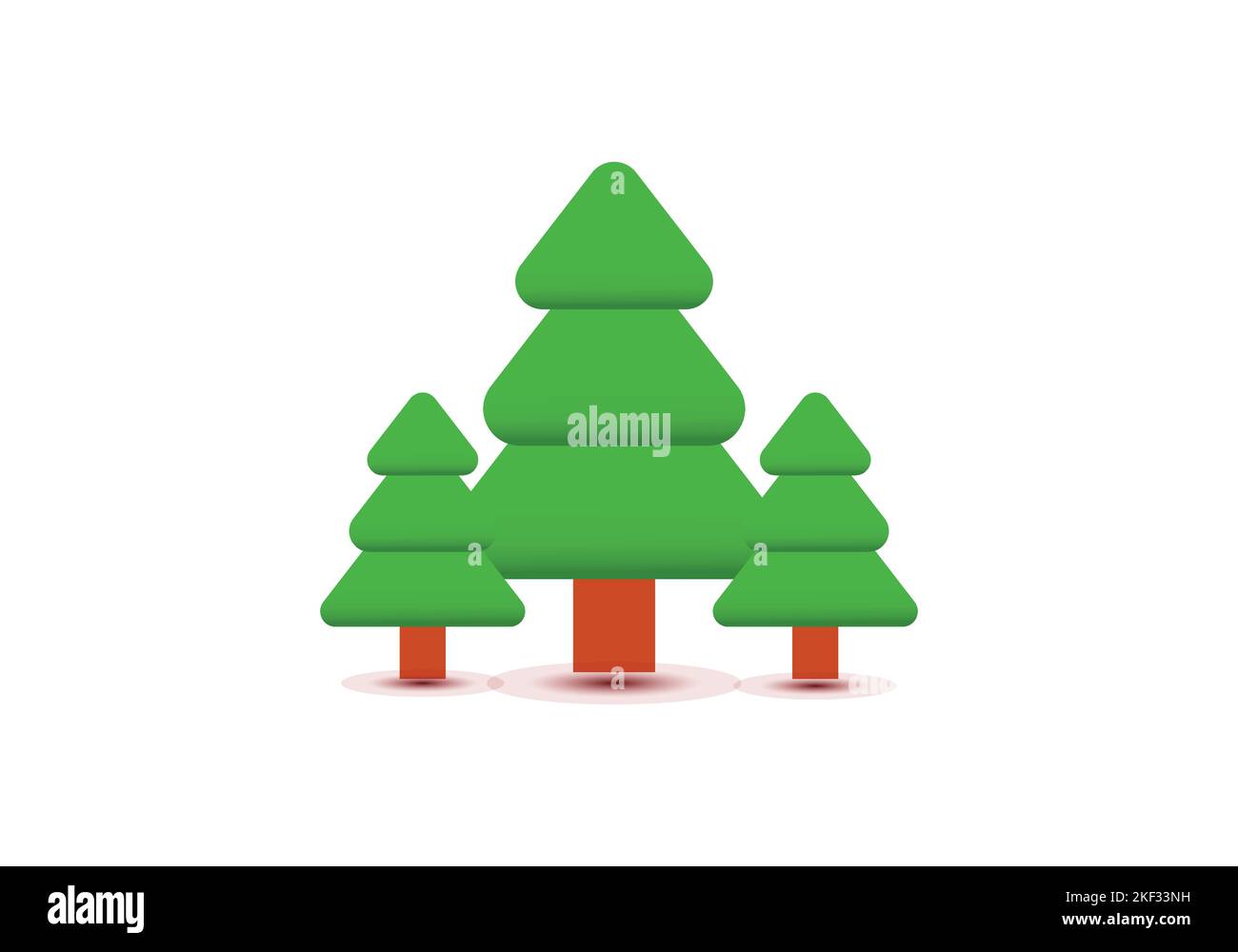 Collection of Christmas trees, modern flat design. Can be used for ...