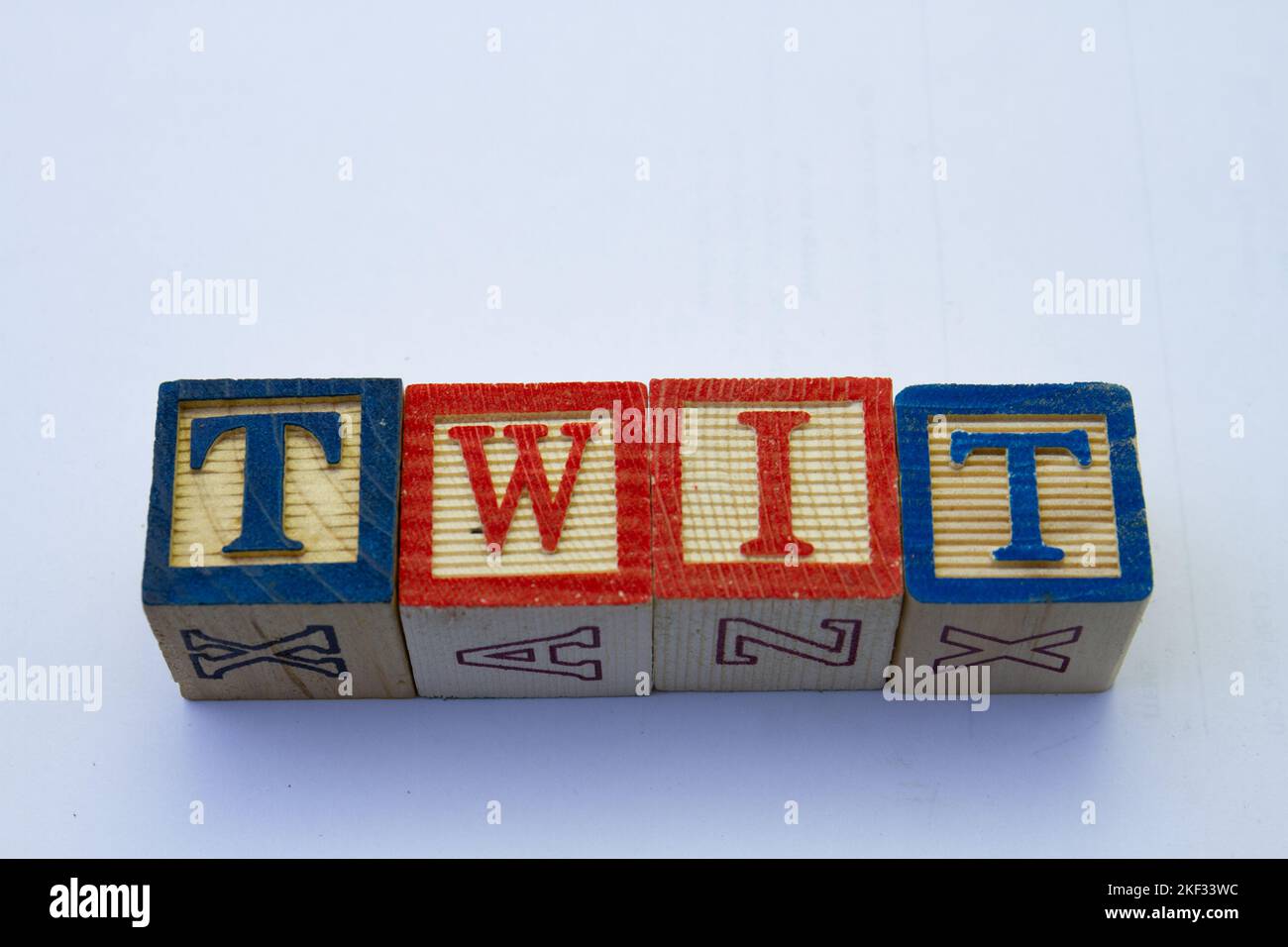 The term twit visually displayed on a clear background with copy space ...